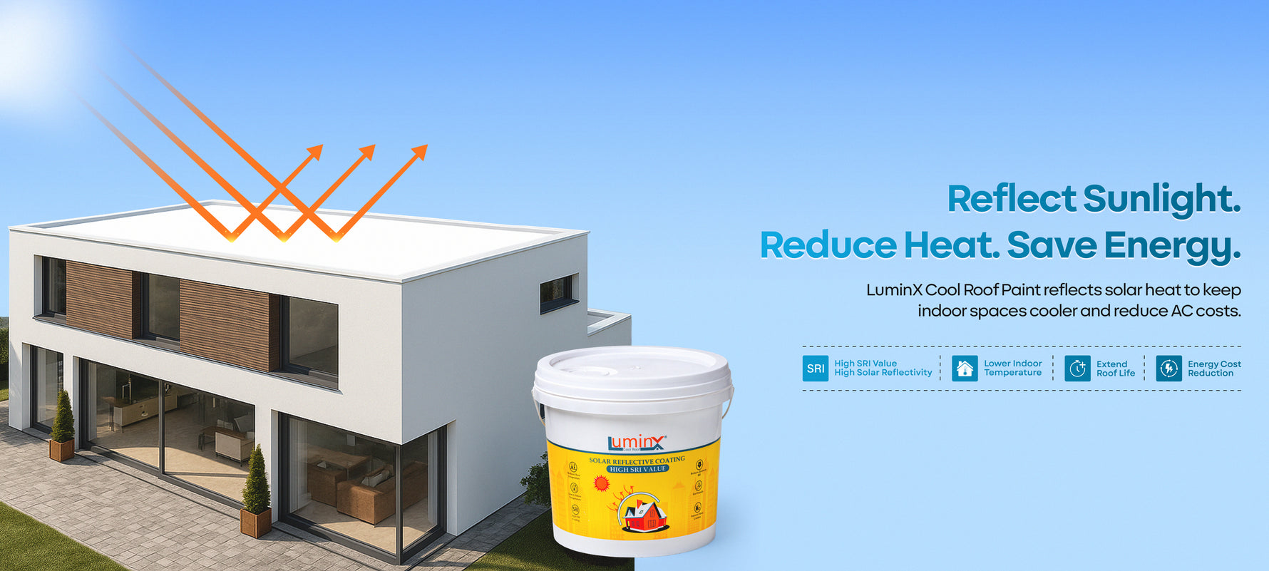LuminX Cool Roof Paint | High SRI Solar Reflective Roof Coating for ...